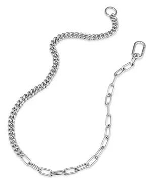 ORADINA Sterling Curb And Paperclip Link Necklace