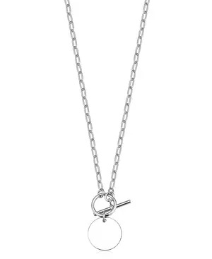 ORADINA Sterling Toggle Me Disc Pendant Necklace - Silver
