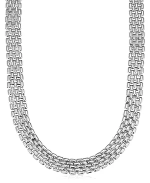 ORADINA Sterling Panther Link Necklace - Silver