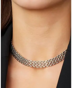 ORADINA Sterling Panther Link Necklace