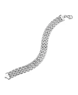 ORADINA Sterling Panther Link Bracelet - Silver