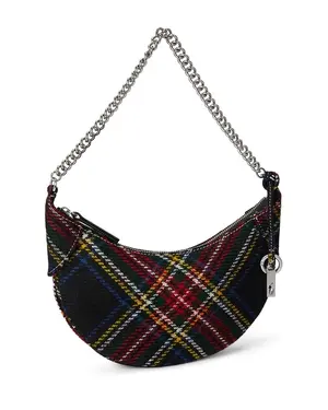 Polo Ralph Lauren Polo Id Tartan Wool Mini Chain Shoulder Bag
