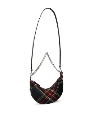 Polo Ralph Lauren Polo Id Tartan Wool Mini Chain Shoulder Bag