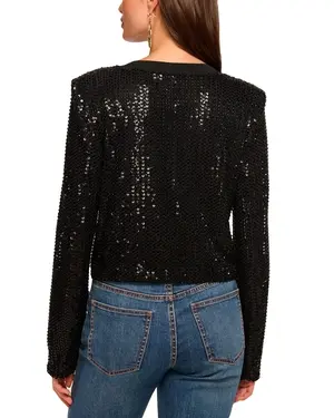 Ramy Brook Anna Sequined Jacket - Black Beaded Mesh