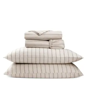 CHRISTY Flannel Marl Stripe Sheet Set, Queen - Oat