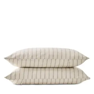 CHRISTY Flannel Marl Stripe Standard Pillowcase, Pair - Oat