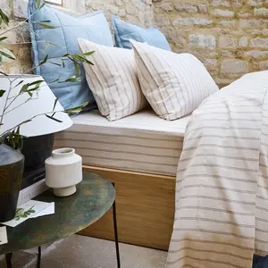 CHRISTY Flannel Marl Stripe Sheet Set, Twin - Oat