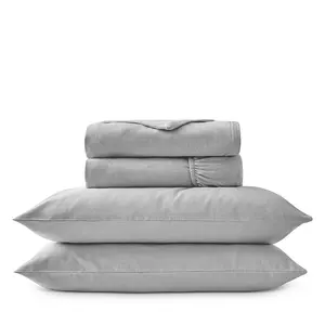 CHRISTY Flannel Marl Solid Sheet Set, Full - Silver