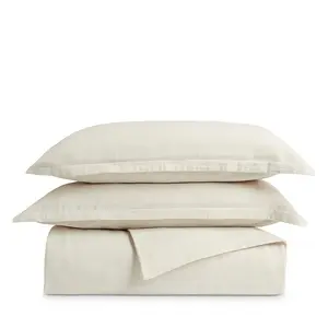 CHRISTY Flannel Marl Solid Duvet Cover Set, Full Queen Oat