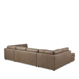 CHATEAU D'AX Brunello Leather Sectional Sofa - Mf Taupe