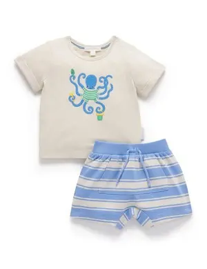 PUREBABY Octopus Short & Tee Set