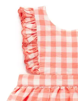 PUREBABY Gingham Pinnie Dress
