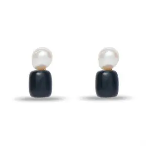 Lele Sadoughi Pebble Stud Earrings - Jet 001