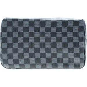 YOUZEY Checkered Toiletry Bag - Black And Grey