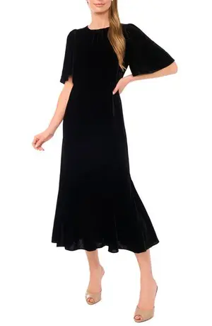 Ted Baker London Flounce Sleeve Velvet Dress