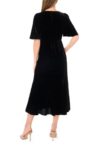 Ted Baker London Flounce Sleeve Velvet Dress