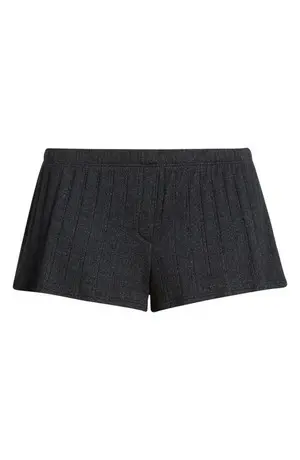 BELLA VENICE Luna Low Rise Rib Cashmere Blend Shorts