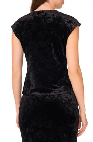 Halogen Crushed Velvet Cap-sleeve Top