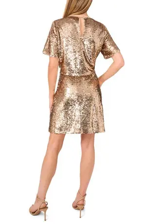 Halogen Sequin Miniskirt - Champagne Fizz