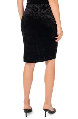 Halogen Crushed Velvet Pencil Skirt