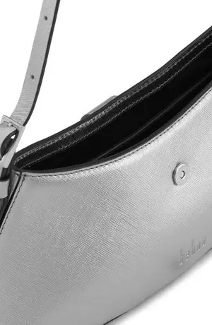 BEHNO Mini Ruth Metallic Leather Shoulder Bag - Silver