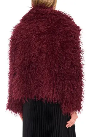 Halogen Faux Fur Jacket - Burgundy
