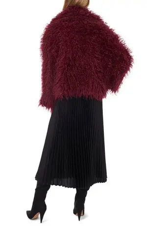 Halogen Faux Fur Jacket - Burgundy