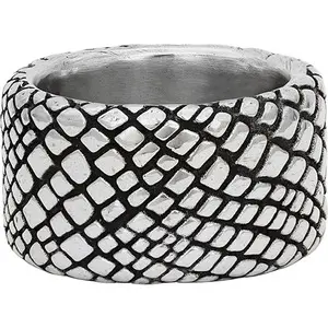 John Varvatos Snakeskin Texture Band Ring - Silver