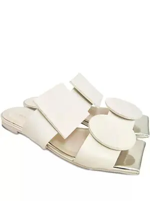 GLORIA COELHO Square-circle Flat Sandals