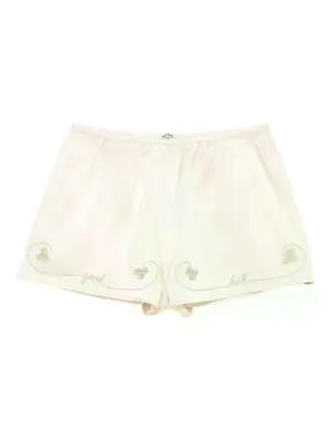 BODE Embroidered Silk Shorts
