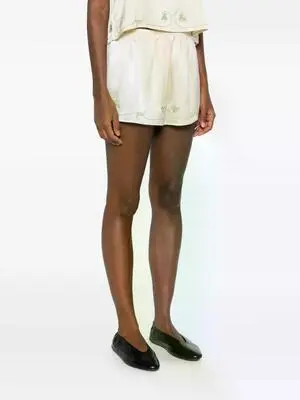BODE Embroidered Silk Shorts
