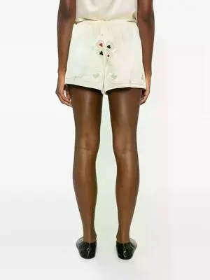 BODE Embroidered Silk Shorts