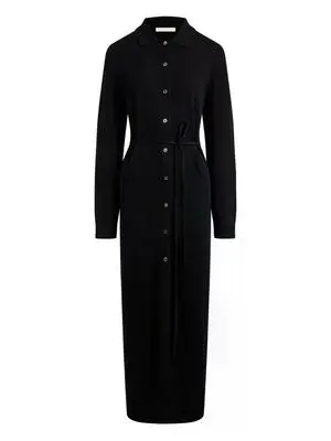 12 STOREEZ Buttoned Knitted Shirt Dress - Black