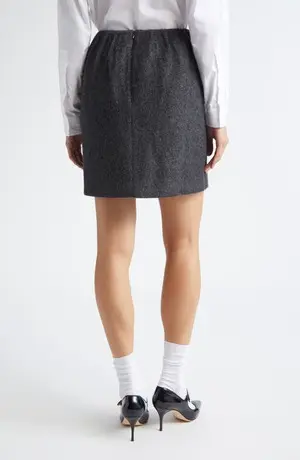 SHUSHU/TONG Smocked A-line Miniskirt