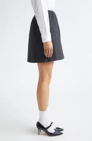 SHUSHU/TONG Smocked A-line Miniskirt