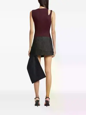 COURREGES Asymmetrical-panel Denim Mini Skirt