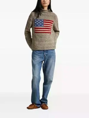 Polo Ralph Lauren Turtleneck Sweater With American Flag Intarsia
