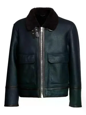 DONDUP Shearling-collar Leather Jacket