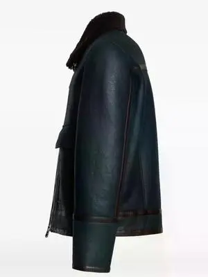 DONDUP Shearling-collar Leather Jacket