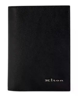 Kiton Leather Passport Holder - Black