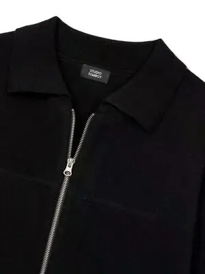 STUDIO TOMBOY Wool Blend Zip-up Cardigan - Black
