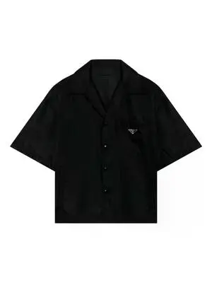Prada Triangle-logo Bowling Shirt - Black
