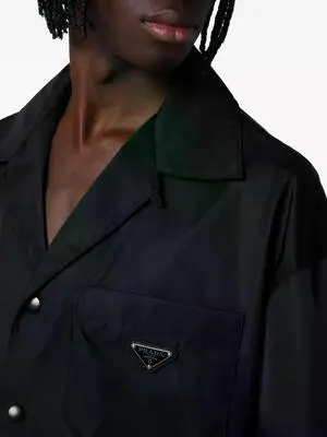 Prada Triangle-logo Bowling Shirt - Black