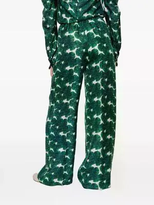Max Mara Leaf-print Trousers