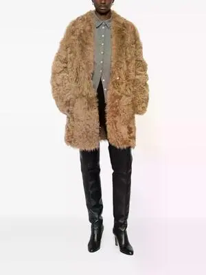 NUMEROOTTO Belted Faux Fur Jacket