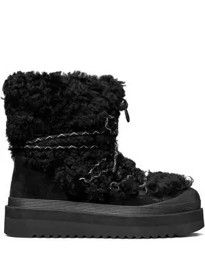 Tory Burch 40mm Shearling Lace-up Mellow Boots