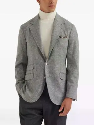 Brunello Cucinelli Flecked-effect Blazer - Grey