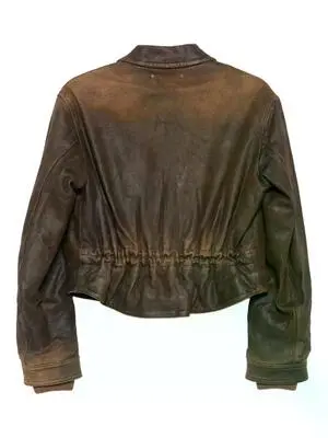 GOLDEN GOOSE Leather Zip-up Jacket