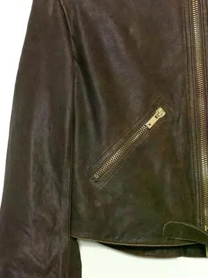GOLDEN GOOSE Leather Zip-up Jacket