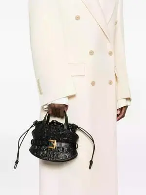 Balmain Croc-effect Shoulder Bag